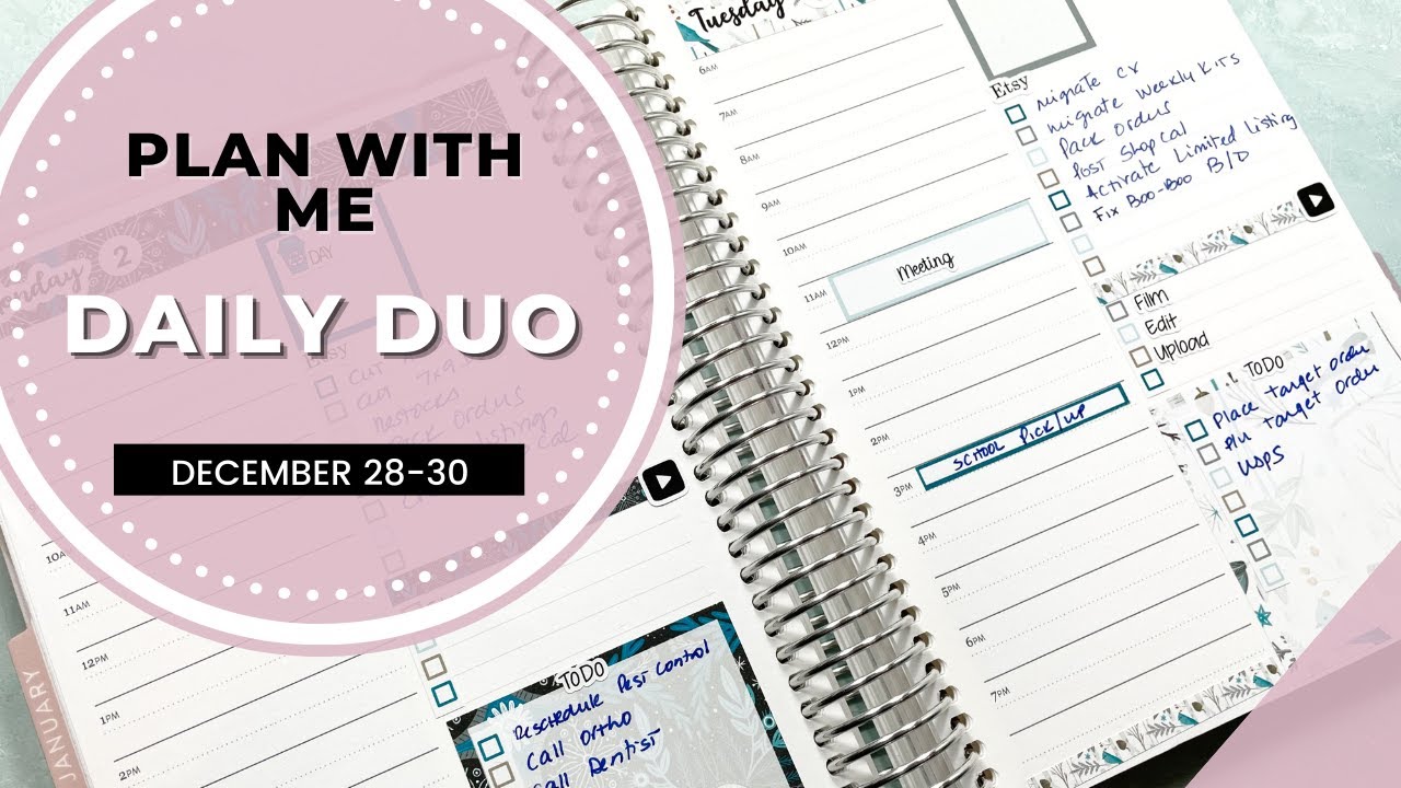 Daily Duo | Plan With Me | Erin Condren | Daily Planning | January 02 ...