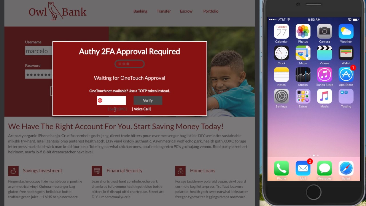 Demo: Authy 2FA via SMS - YouTube