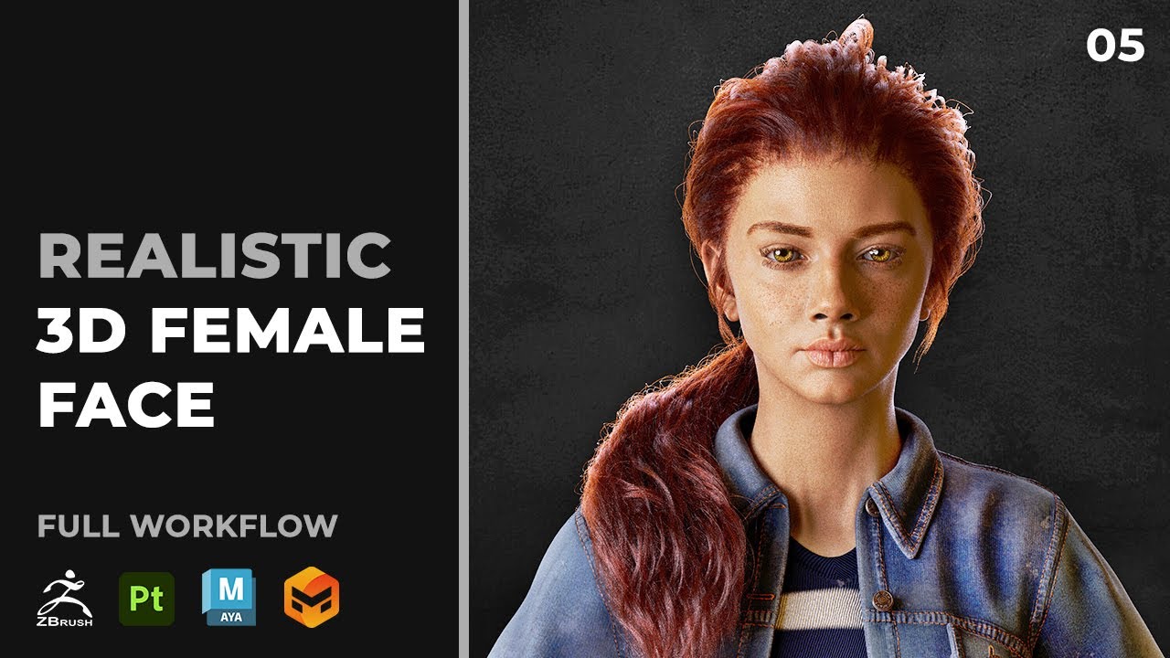 05 SCULPTING FEMALE _SECONDARY FORMS IN ZBRUSH REALISTIC 3D FEMALE FACE ...