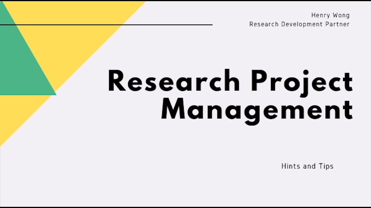 Managing Your Research Project - The Five Phases of Project Management ...