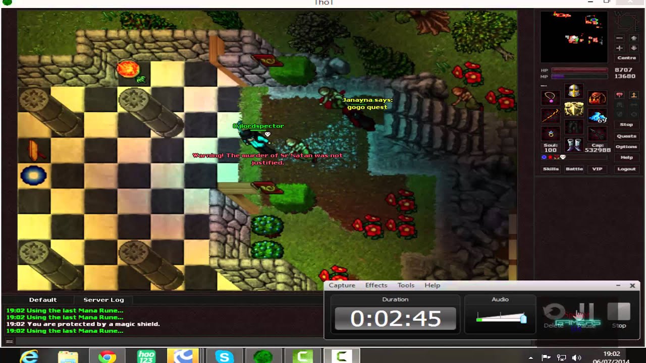 GAMER PLAY DO TIBIA SERVER.. THE HEROES OF TIME OT - YouTube
