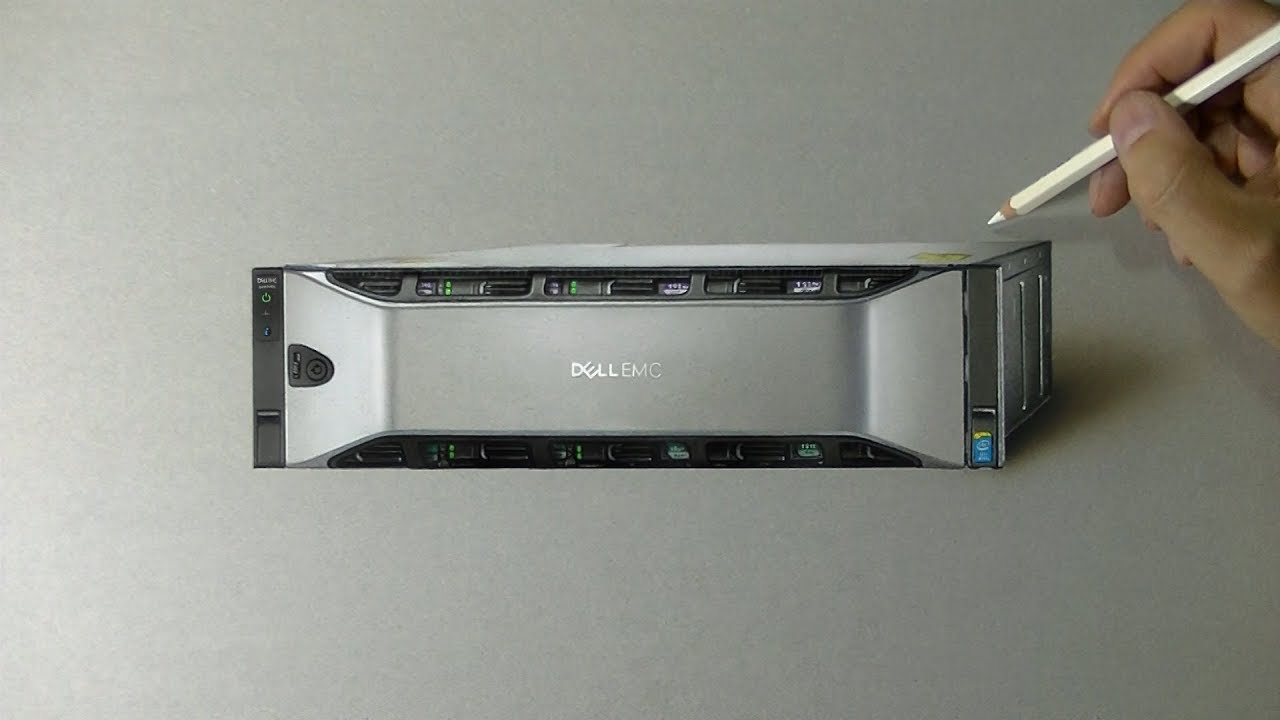 My drawing of a Dell Emc Array for an exhibition - YouTube