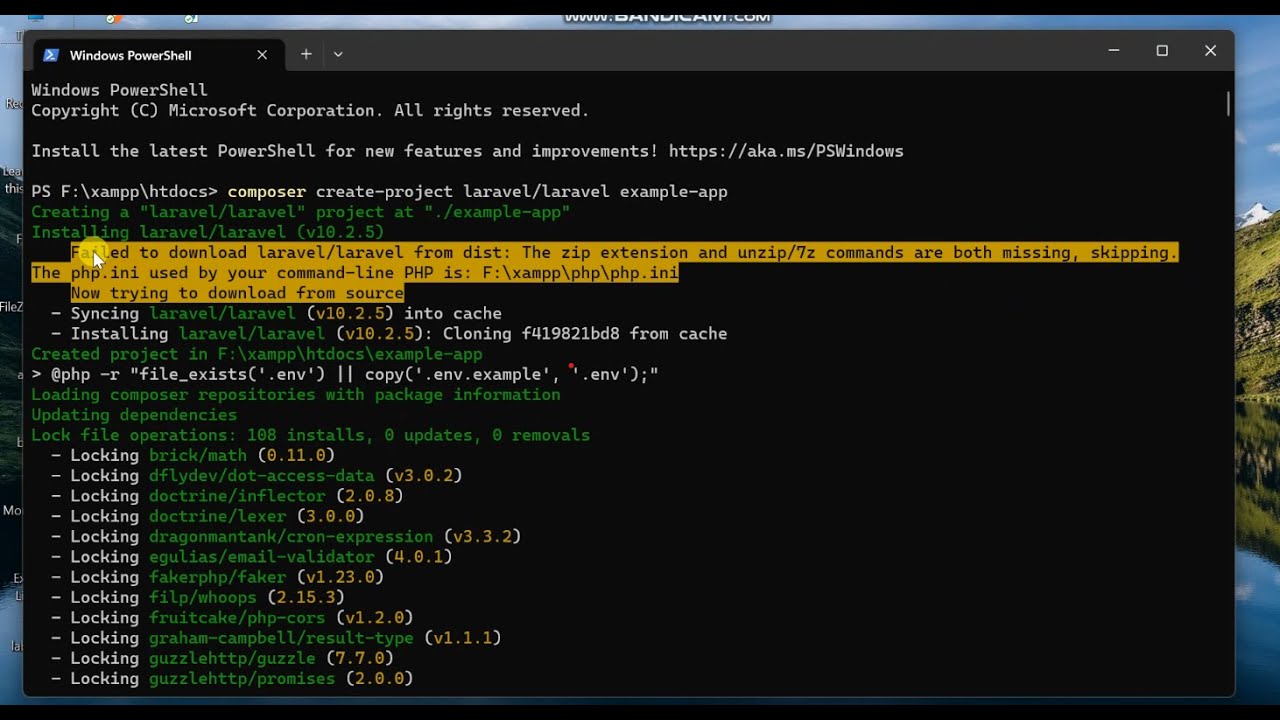 Failed To Download Laravel From Dist The Zip Extension And Unzip7z Commands Are Both Missing