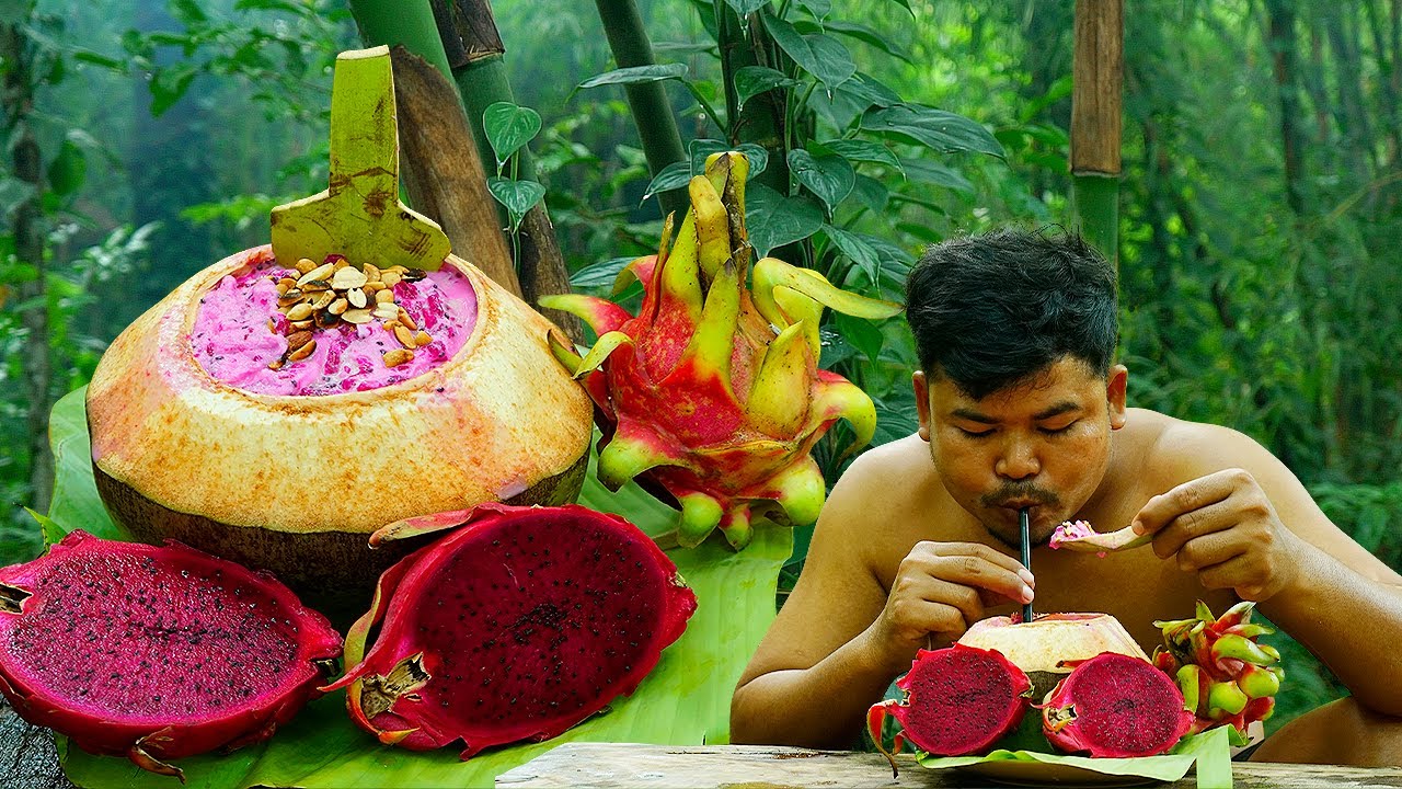 How To Make Ice Cream In Forest | Make Dragon & Coconut Ice Cream In ...