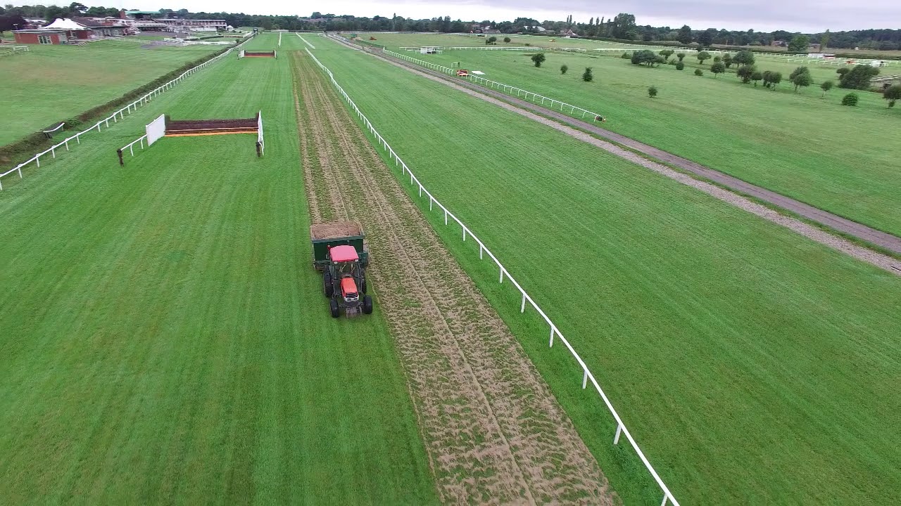 Market Rasen Racecourse Sand Spreading - YouTube