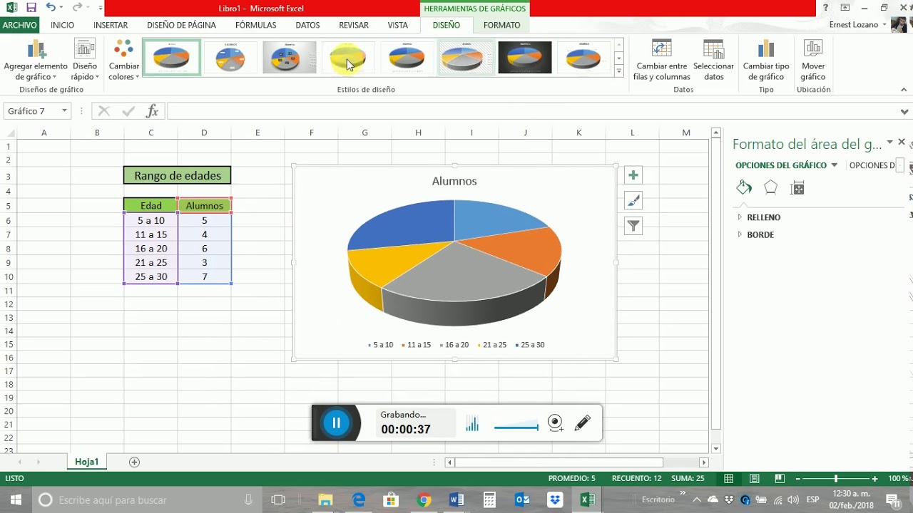 Como Hacer Una Gráfica De Pastel En Excel - YouTube