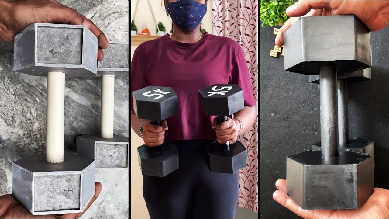 PVC plastic 5 kg Dumbbells Set DIY for Home Gym | Dumbbells weight for ...