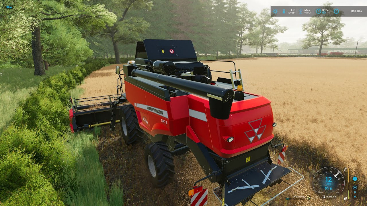 FS 22 Bally Spring 21 (Organic Farmer) Canola Harvest, Canola Straw ...