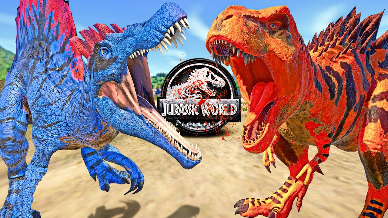 MAX LEVEL 40 Spinosaurus vs Tyrannosaurus Rex, King Shark Dinosaurs ...