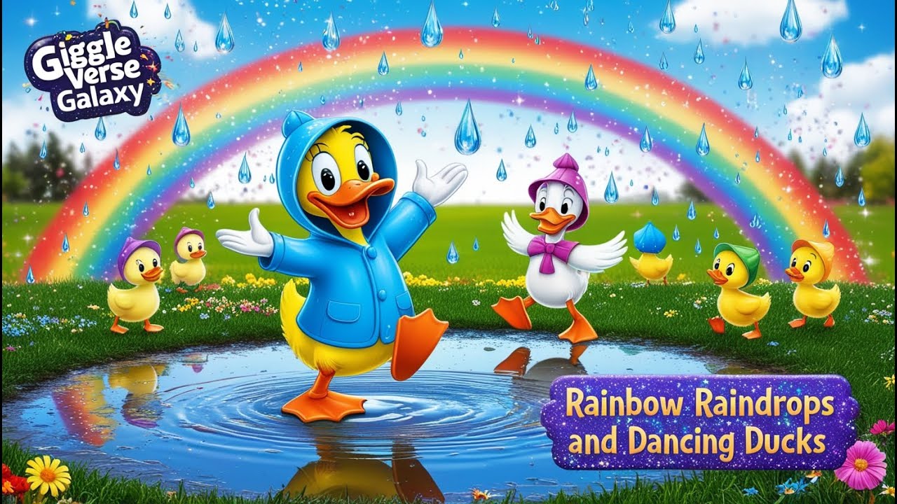 🌈 "Rainbow Raindrops and Dancing Ducks" | Fun Kids' Poem & Song by ...