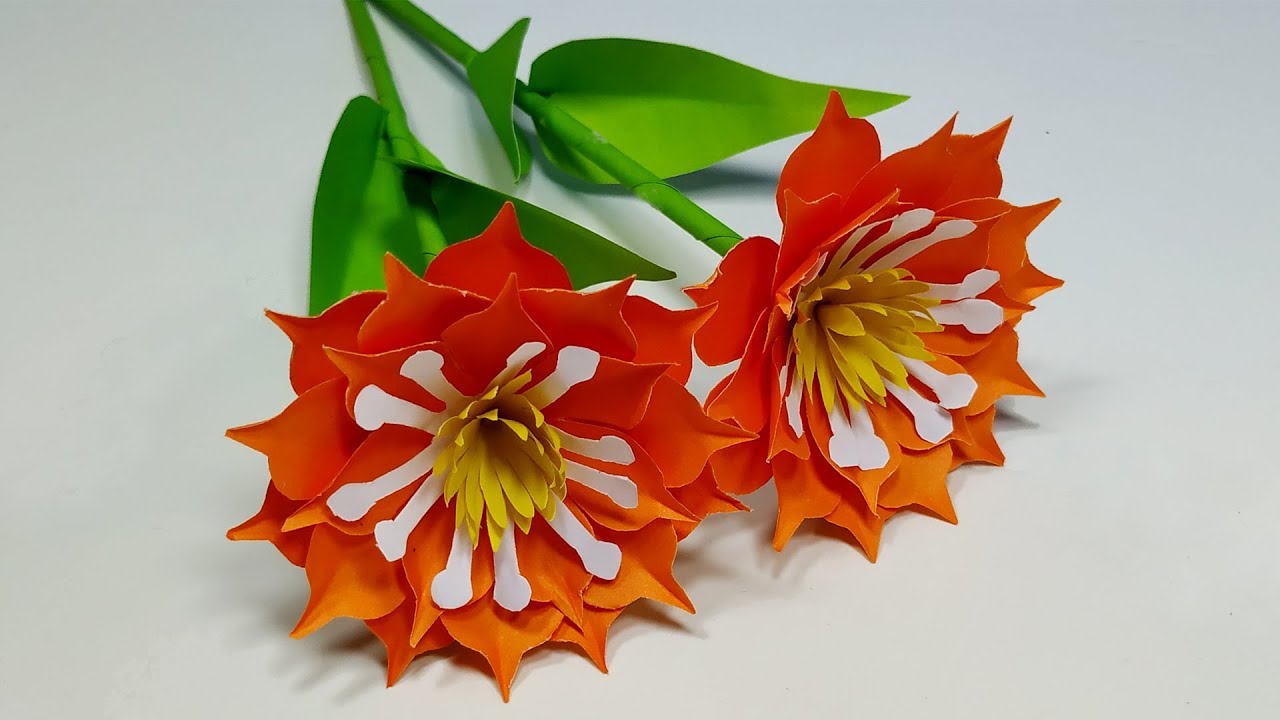 Paper Flower Making Easy Handcraft Idea | Beautiful Flower for ...
