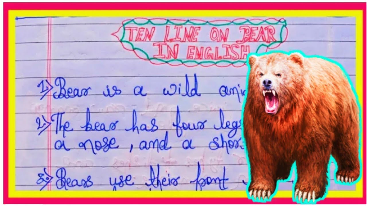 10 lines on bear in English |short essay bear in English |bhalu per 10 ...
