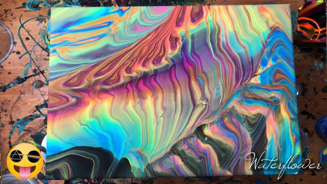 Rainbow Succulents Fluid Art | Acrylic Pouring - YouTube