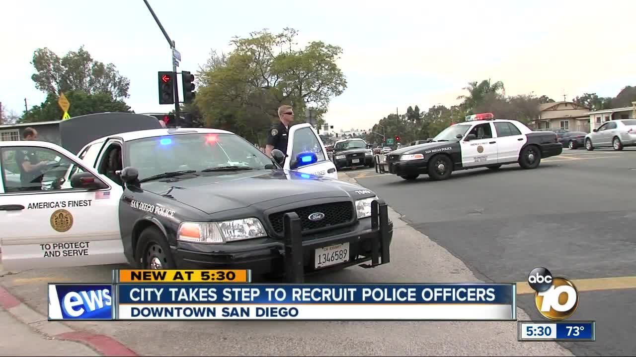 City takes steps to recruit SDPD officers - YouTube