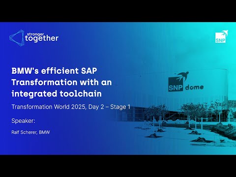 TW25 I BMW - Efficient SAP transformation with an integrated toolchain