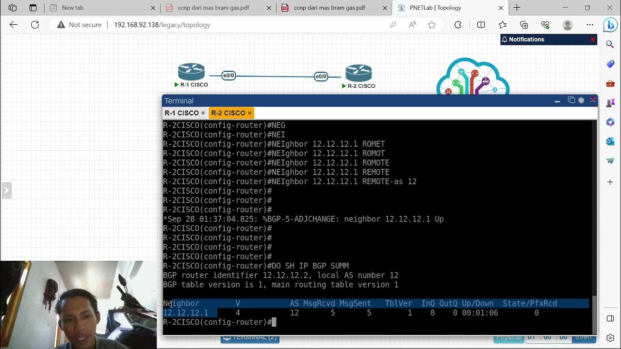 TASK MR.dedy 1. BGP BASIC CONFIGURATION AND 2. BGP USING LOOPBACK ADDRESS, ENJOYED - YouTube