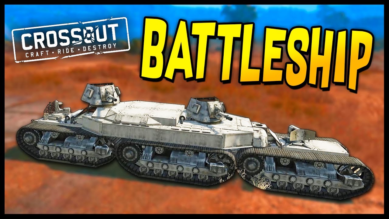 Crossout - BISMARCK LAND BATTLESHIP TANK! Twin Fatman Cannon Build ...