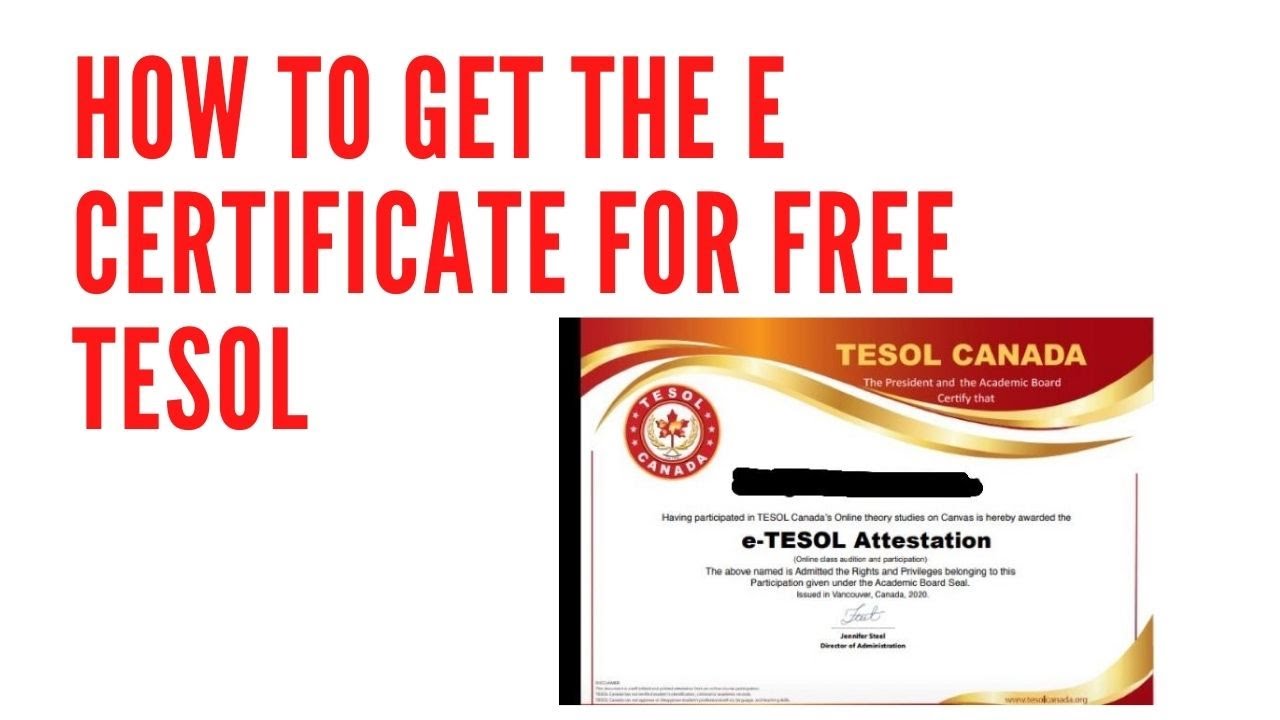 How to get E CERT TESOL for FREE - YouTube