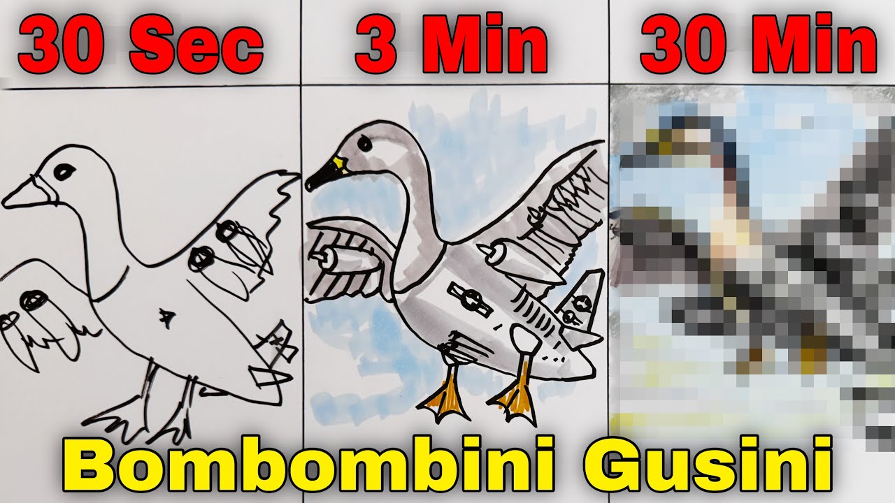 Drawing [ BOMBOMBINI GUSINI ] in 30 Sec 3 Min 30 Min - Italian Brainrot ...