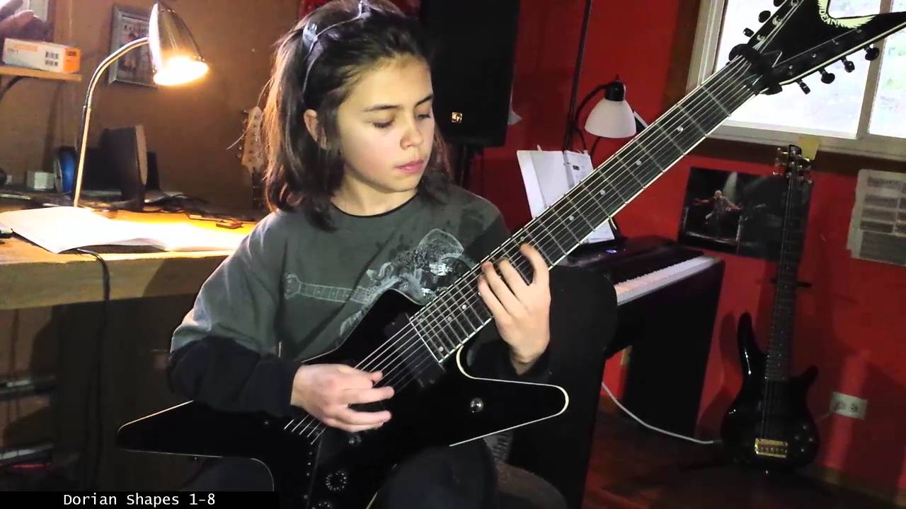 Dorian Mode Shapes Positions 1-8 and Octave Shapes - YouTube