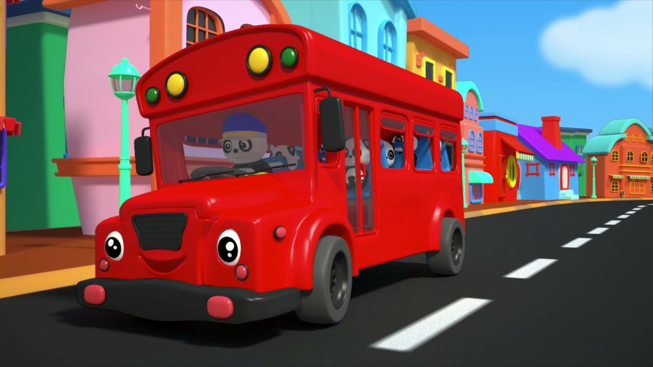 the wheels on the bus go round and round | nursery rhymes | bus song ...