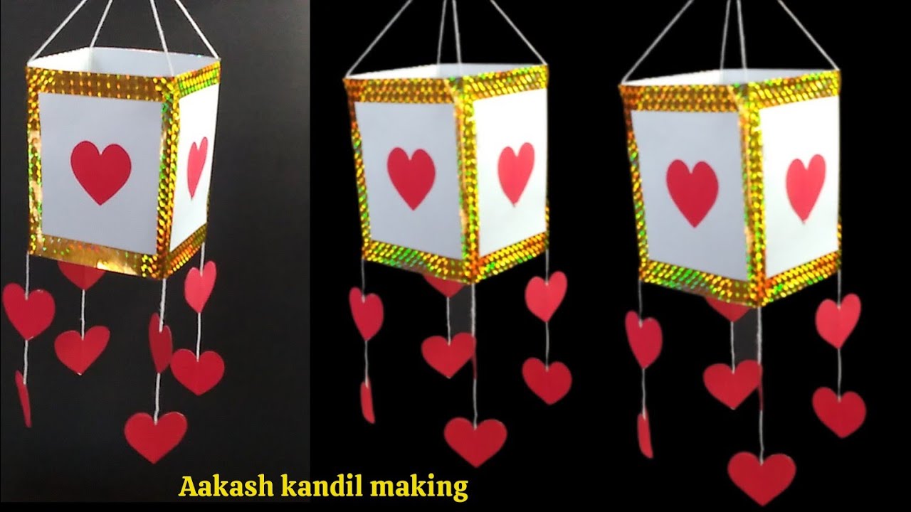 akash kandil |Paper lamp Making at Home | Paper Lantern craft easy ...