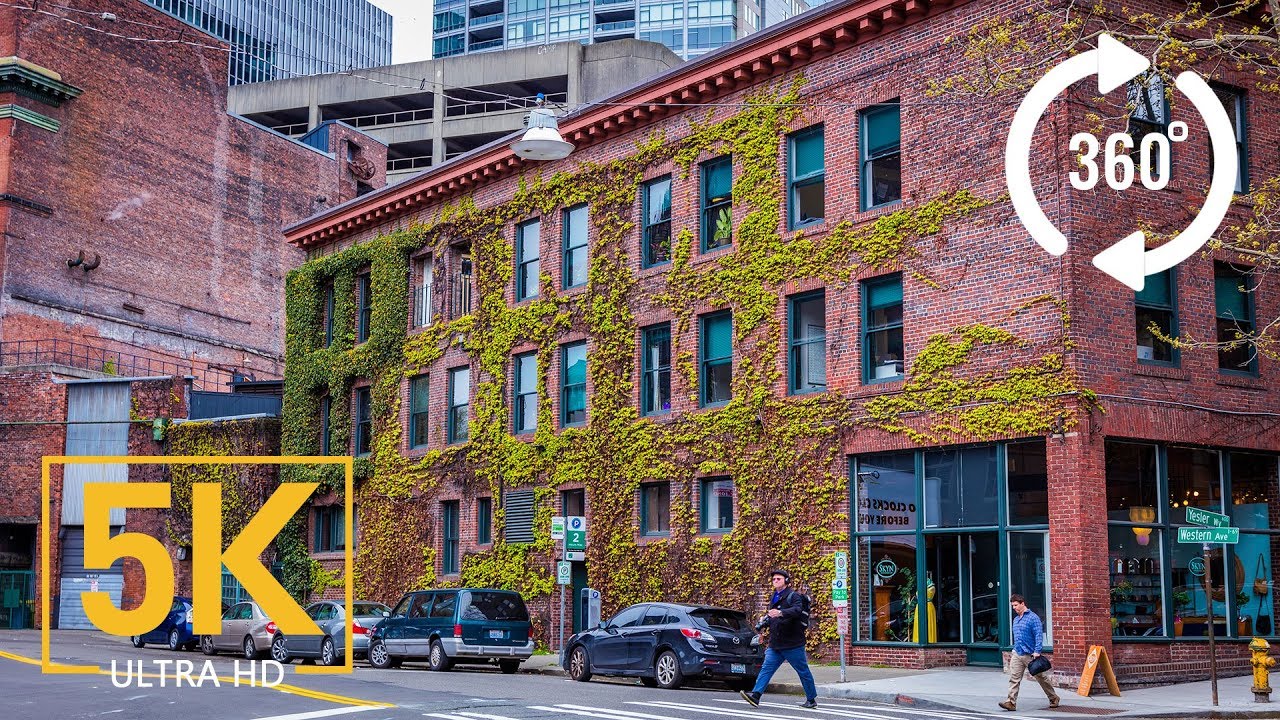 5K 360° VR City Tour from Seattle City, Downtown 4th & 5th Avenue ...