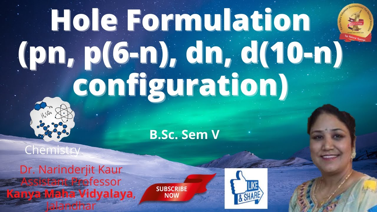Hole Formulation [pn, p(6-n), dn, d(10-n) configuration] - YouTube
