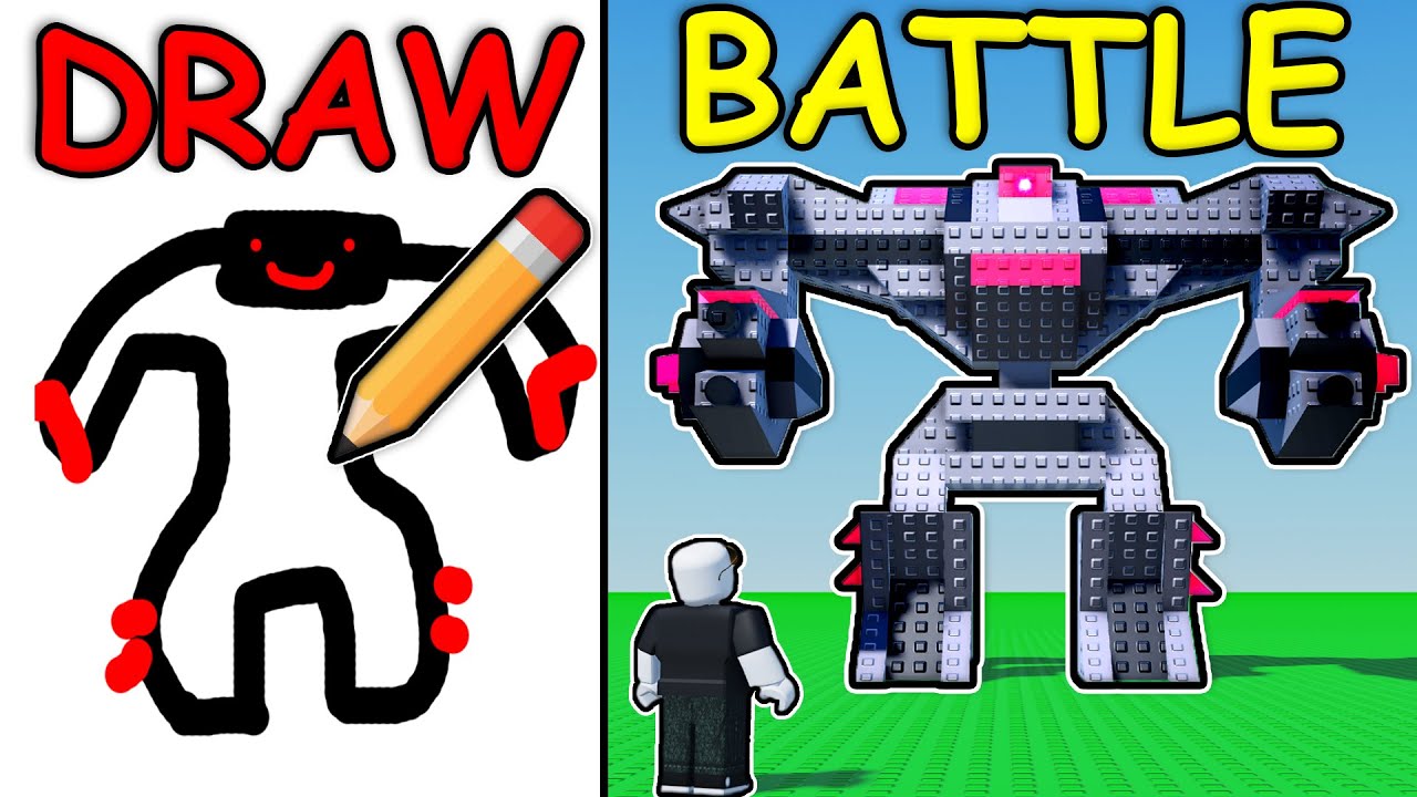 Draw Robots to BATTLE in Roblox... - YouTube
