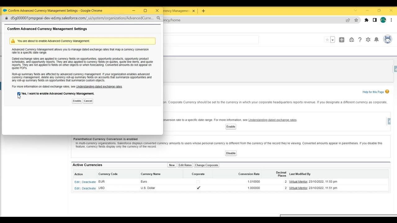 Advanced Currency Management #inSalesforce - YouTube