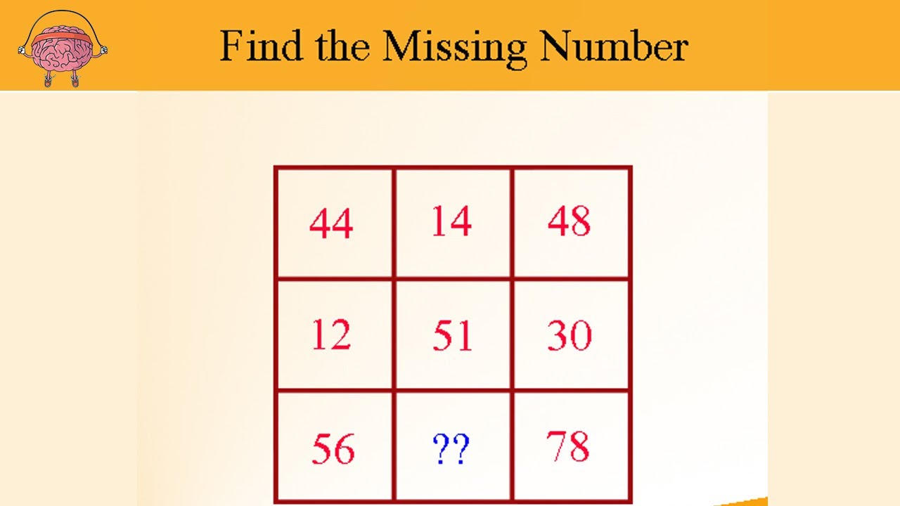 Logical Math Puzzle - Find the Missing Number - YouTube