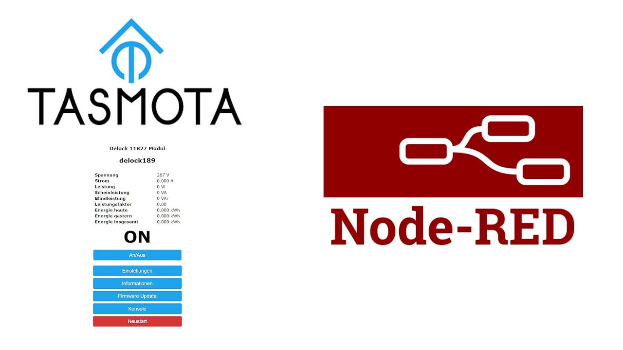 Tasmota Steckdose in NodeRed auslesen - YouTube