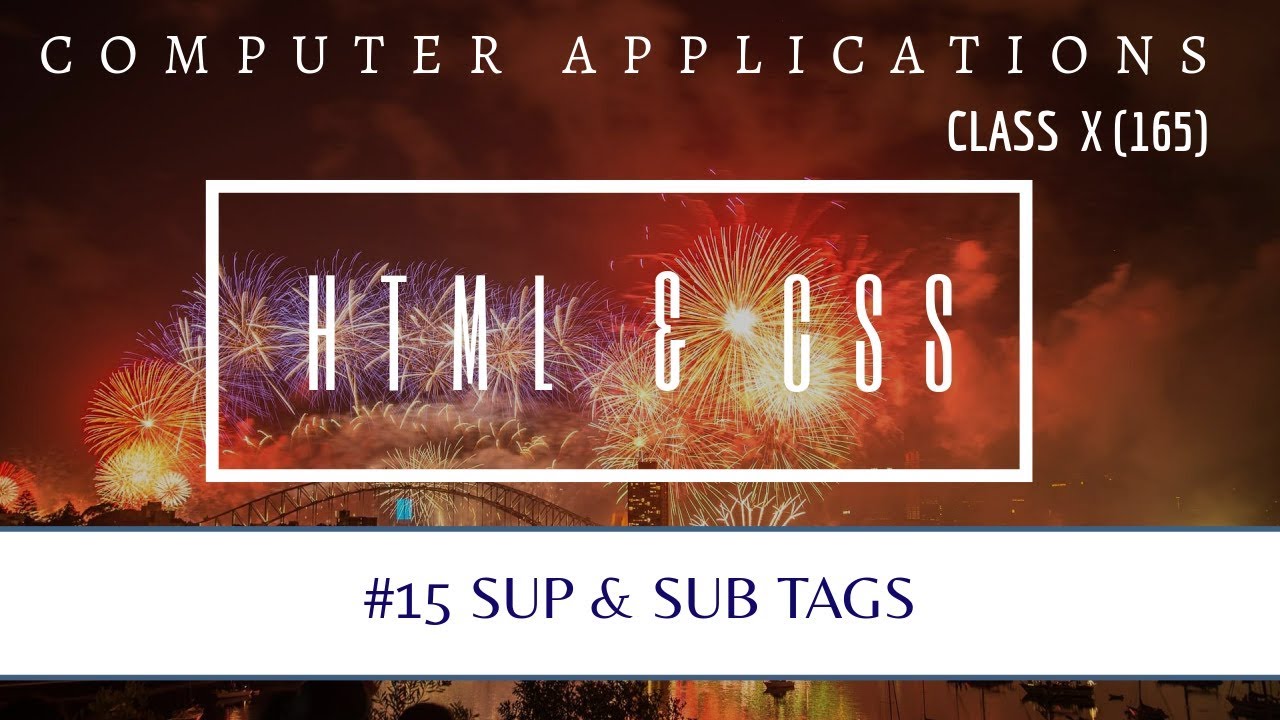Superscript And Subscript Tags Html Class X Cbse Computer Applications 165 Youtube