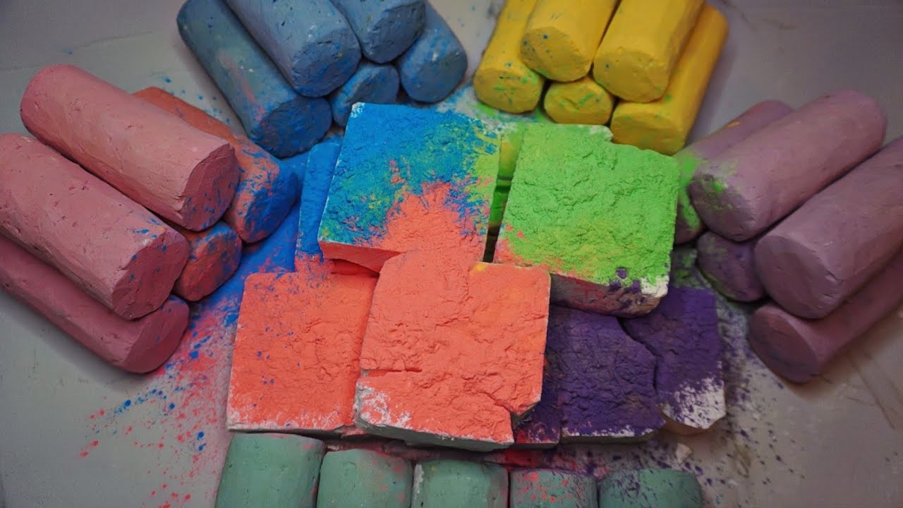 4k+ celebration, cylinders + fresh chalk |Oddly satisfying | ASMR ...