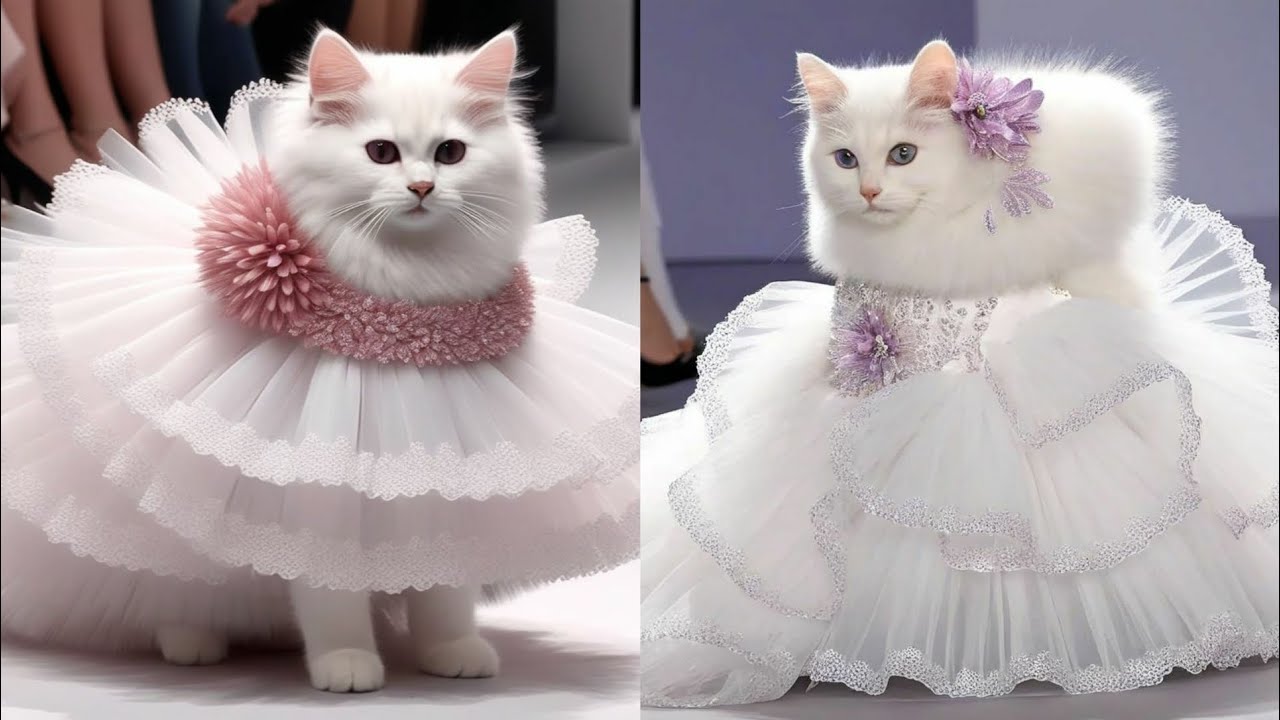 Stylish Cat Outfits | Cute Cat Models on Fashion Show | Part 116 - YouTube