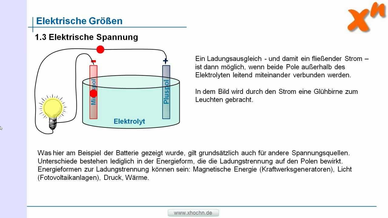 Elektrotechnik: 1.3 Spannung - YouTube