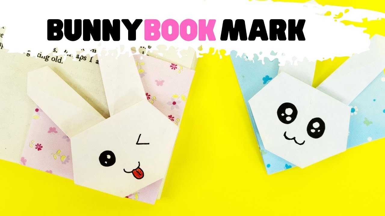 How to make origami BUNNY bookmark [easy origami, cute origami] - YouTube