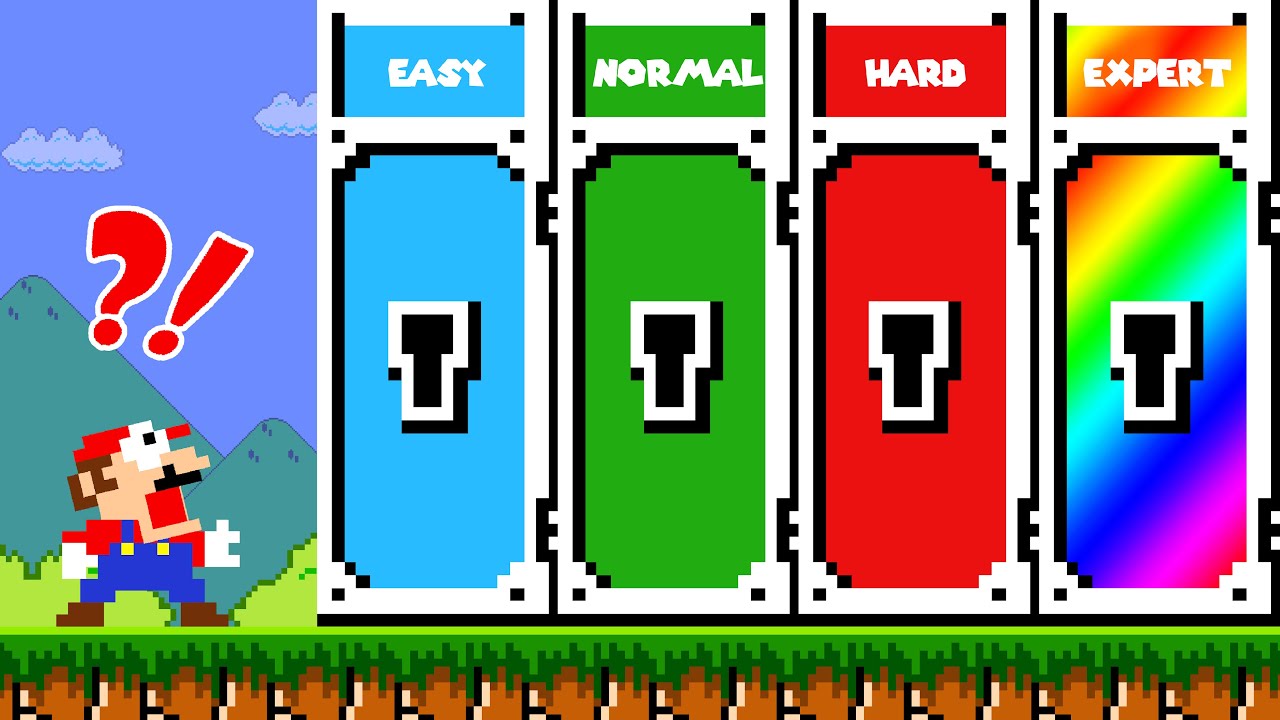 MARIO Adventure! Can Mario Escape Easy VS Normal VS Hard VS Expert Door ...