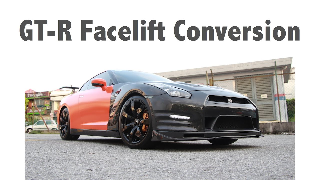 GTR R35 Bodykit Facelift Coversion Carbon Fiber by Links - YouTube