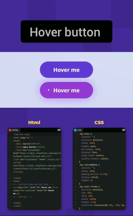 Hover Button Code In Html Css Codingin17 Html Css Youtube