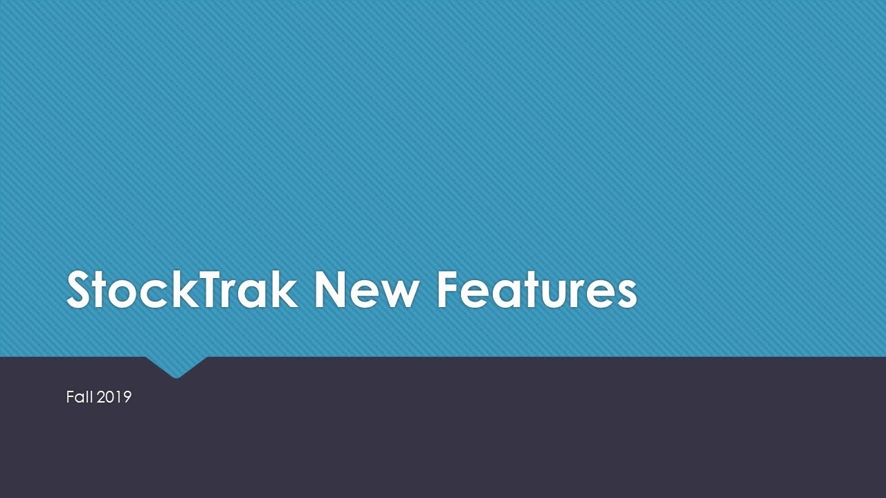 StockTrak new features Fall 2019 - YouTube
