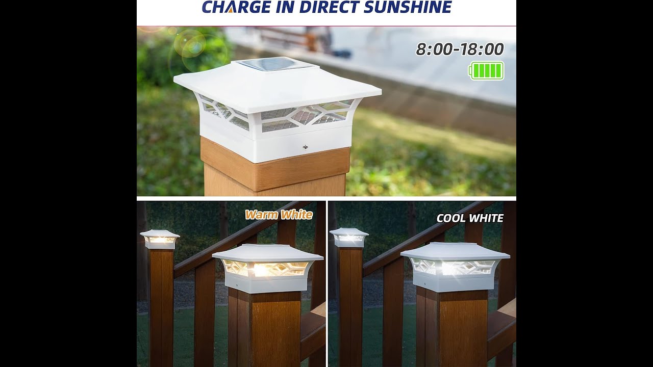 APONUO fence post solar lights. - YouTube