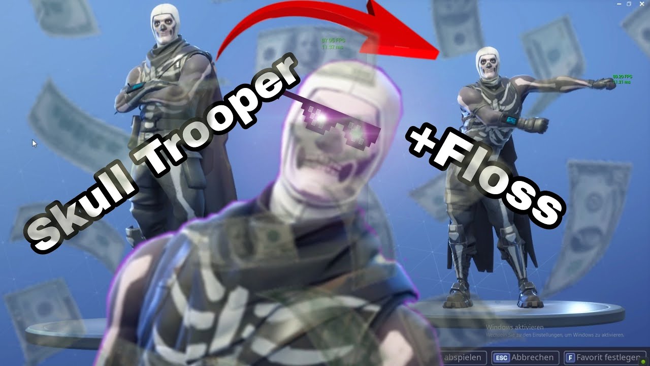 Skull Trooper + Floss Emote in the Lobby [German Tutorial] - YouTube