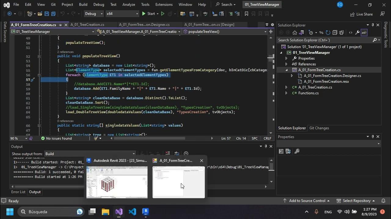 C# AddIn Creation with Revit API 2023 TreeViews and Events - YouTube
