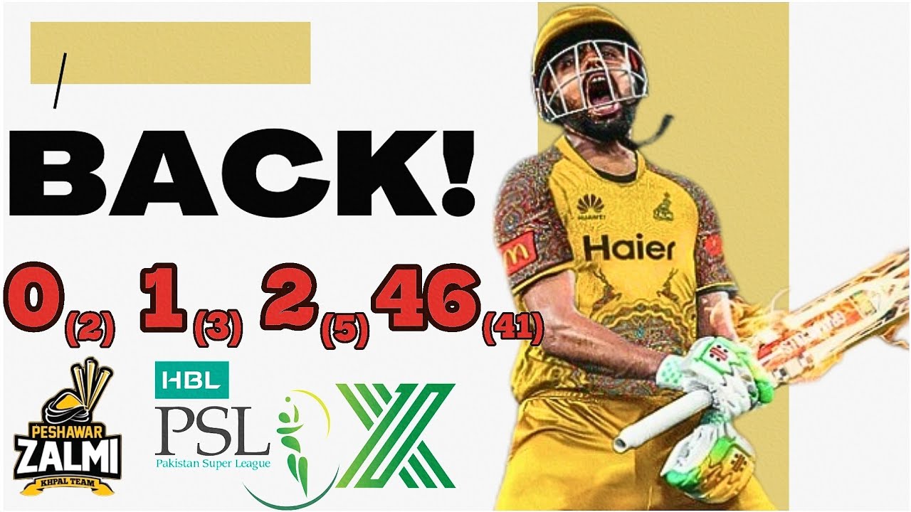 Peshawar Zalmi Player Scored 46 Runs After 3 Bad Innings || Karachi vs ...