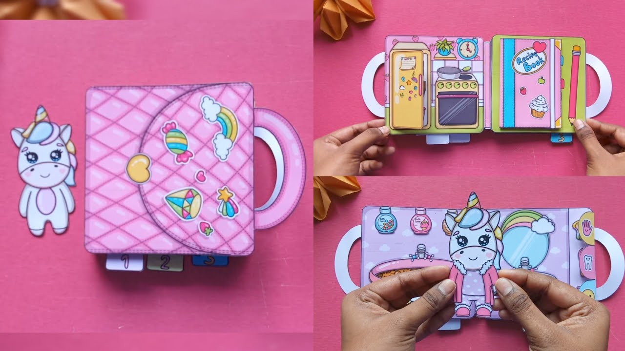 diy unicorn doll house 🏠 | doll house | paper doll | diy - YouTube