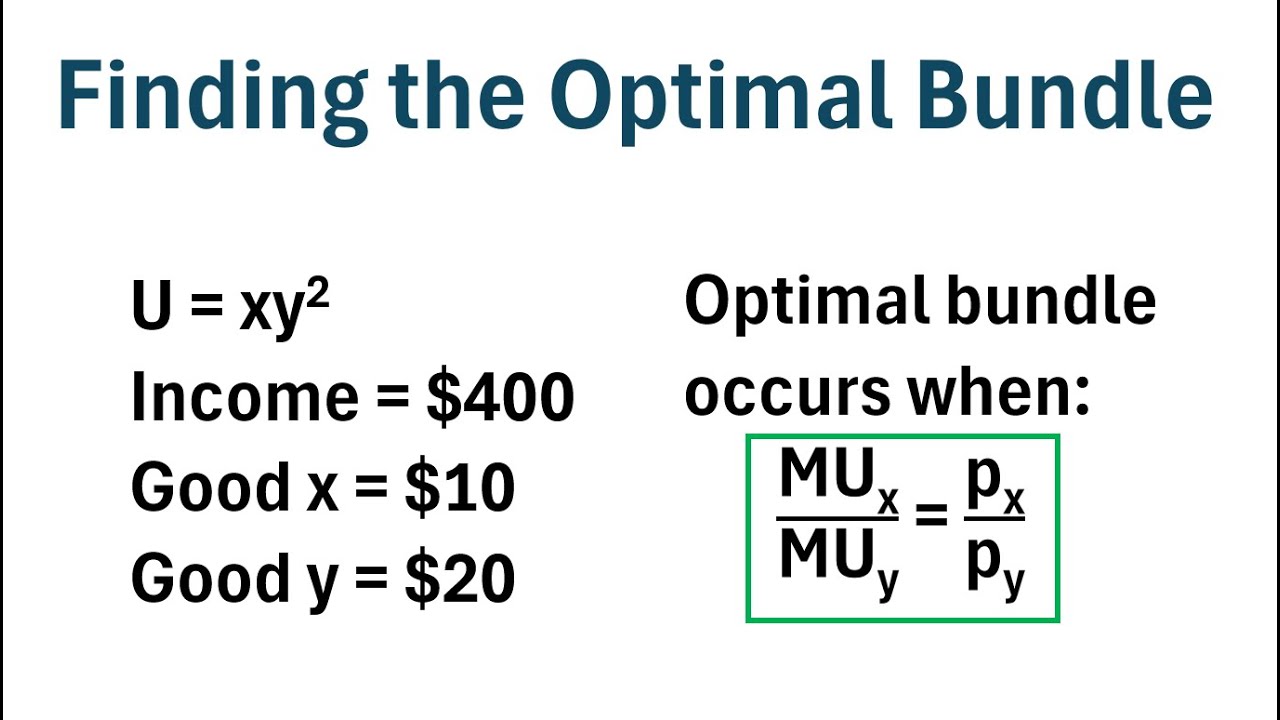 Finding Optimal Bundle Given Utility Function and Budget Constraint ...