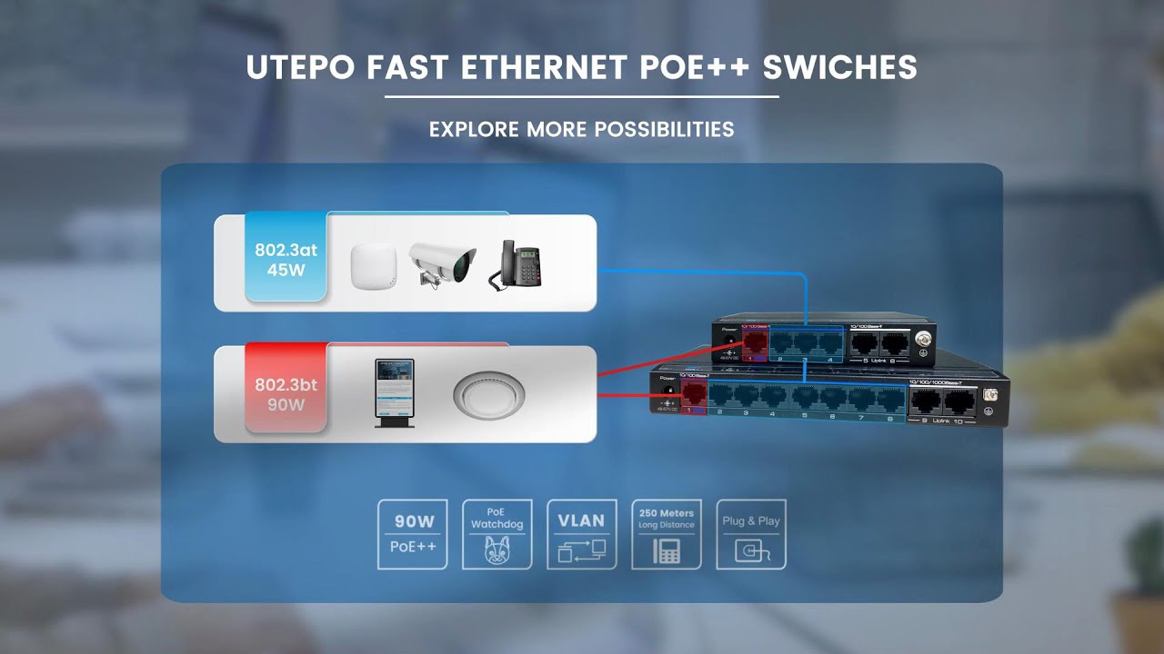 Explore more possibilities with UTEPO PoE++ switches - YouTube