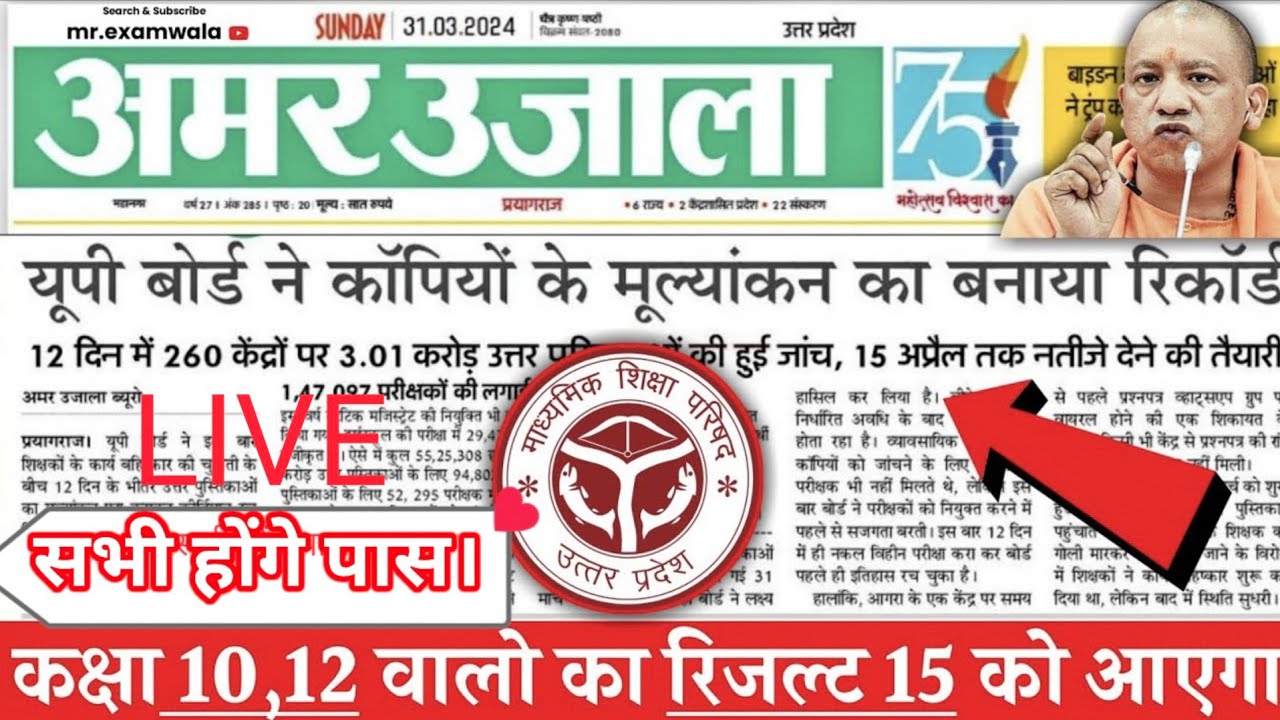 Up Board Result New Update 2024 Marks Update Percentage 2024copy Check Update Pass And Fail 6654