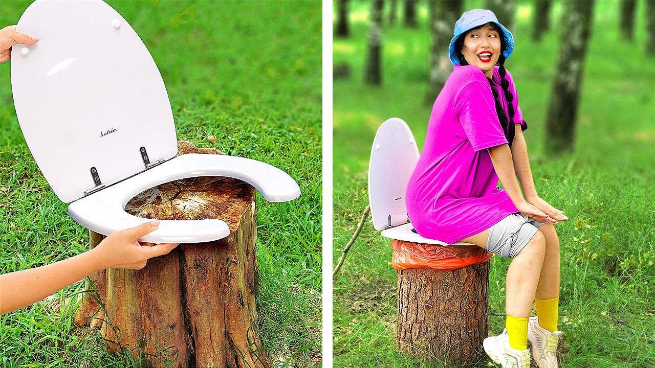 OUTDOOR TOILET DIY & Clever Camping Hacks You Definitely Want To Try ...